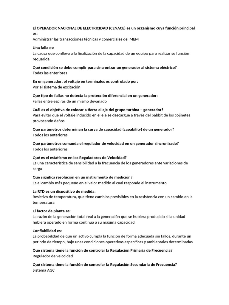 Preguntas Operador | PDF