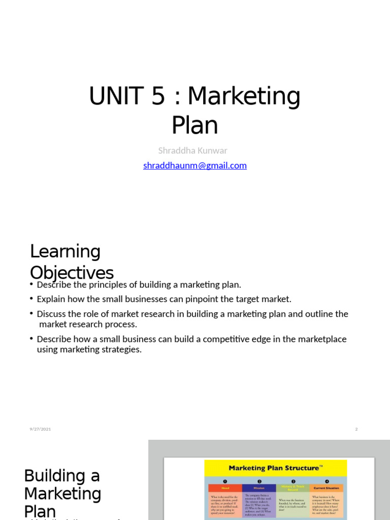 Unit 5 Marketing Plan(1) | PDF Unit 5 Marketing Plan(1) | PDF