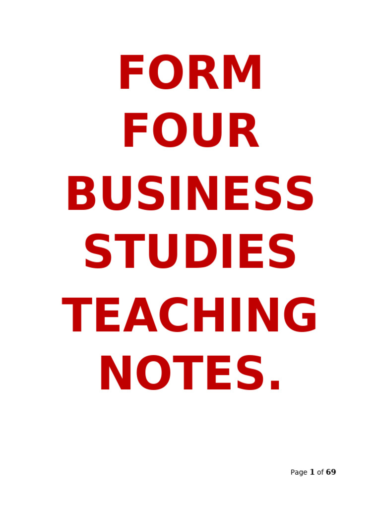 Form Four Bs Notes | PDF