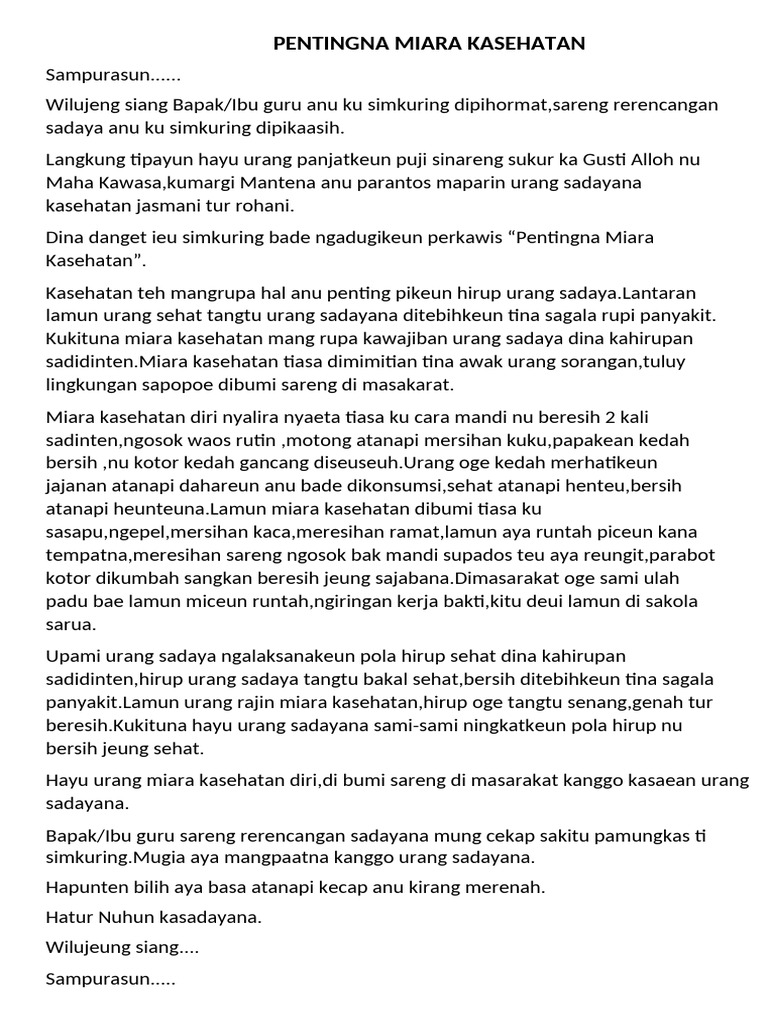 Teks Biantara Jeung Dongeng | PDF