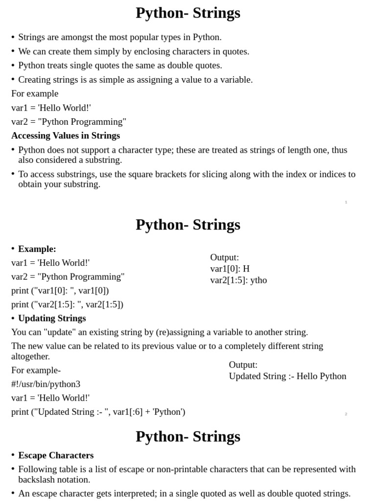 Unit 1 Part 3 String Manipulation | PDF