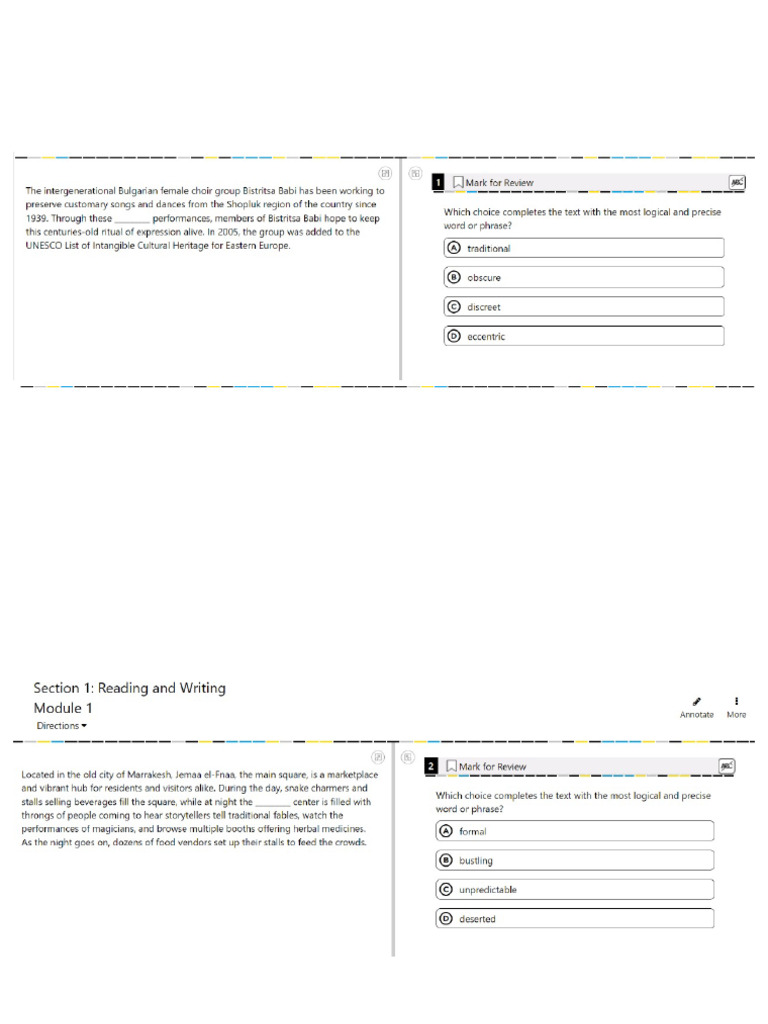 Princeton Sample Digital SAT Module 1 | PDF