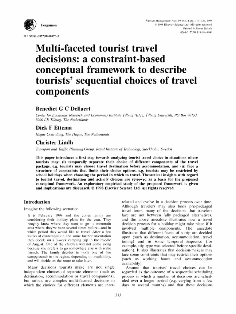 Multi-Faceted Tourist Travel Decisions - A Constraint-Based Conceptual ...