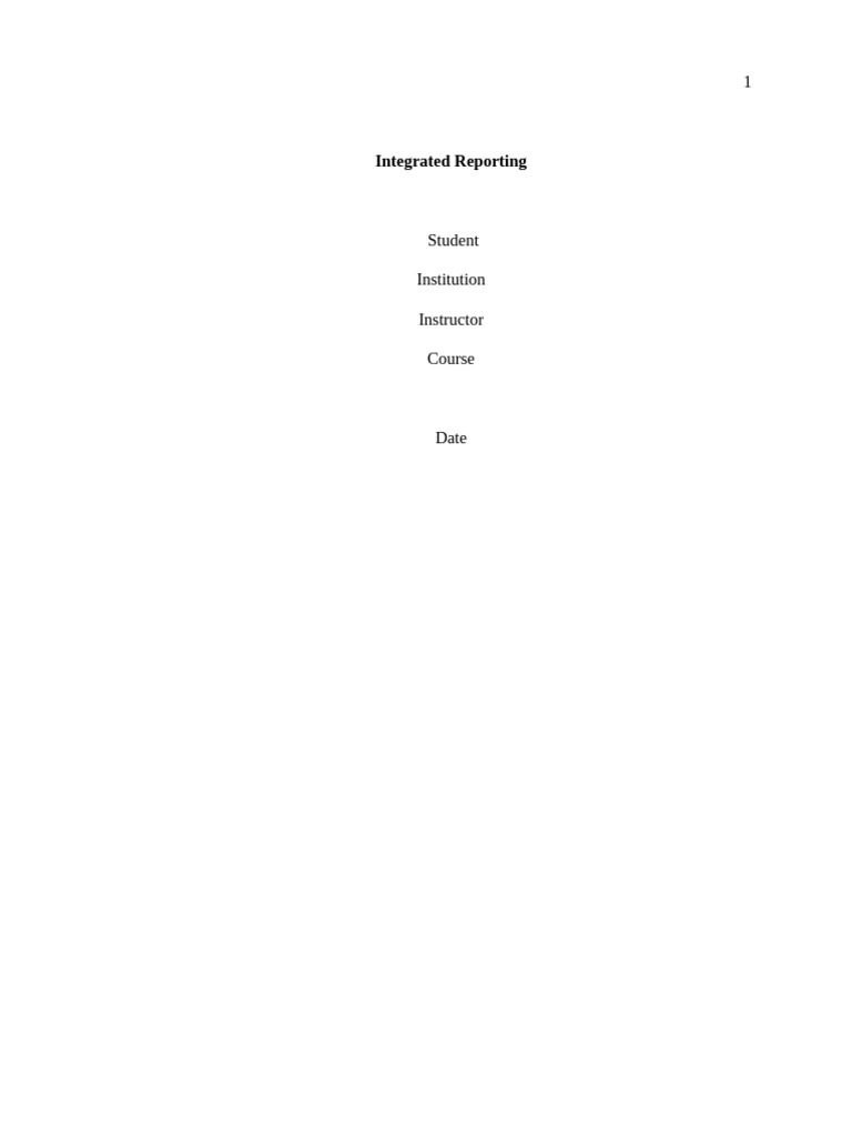 Integrated Reporting 5000 Words Shell | PDF