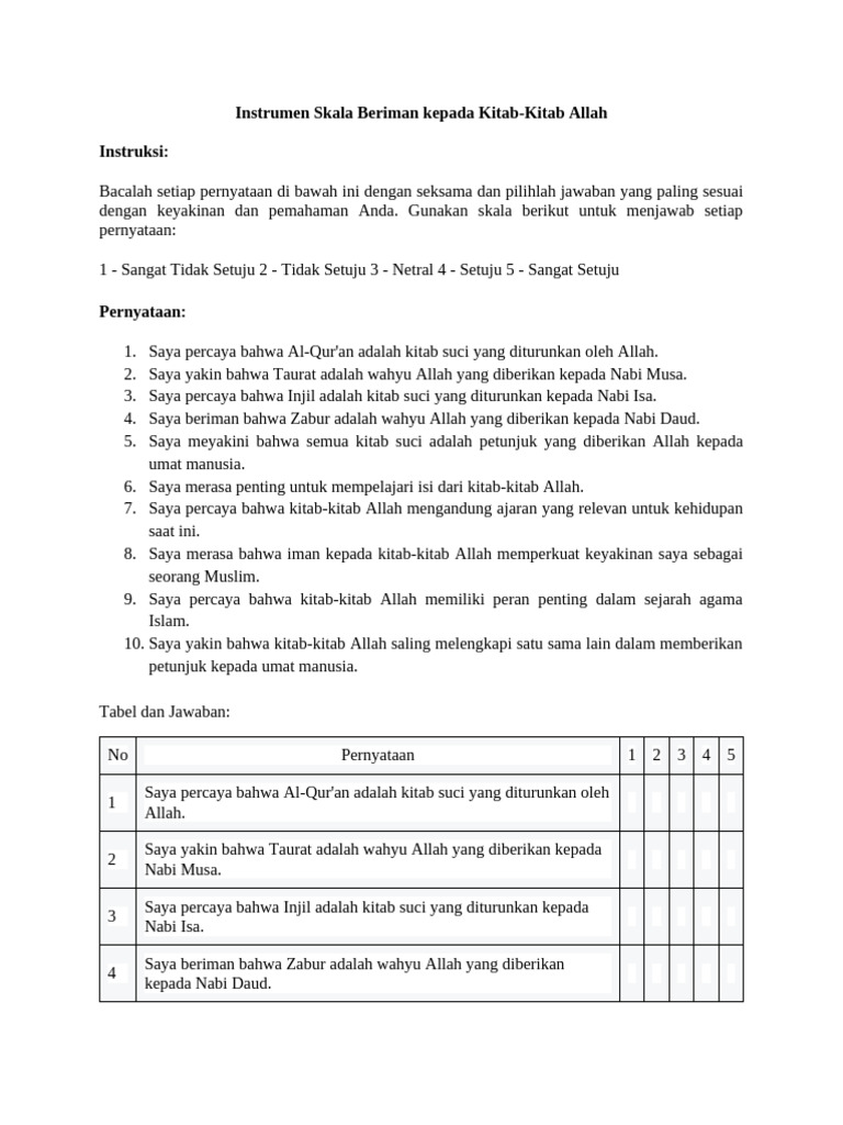Instrumen Skala | PDF