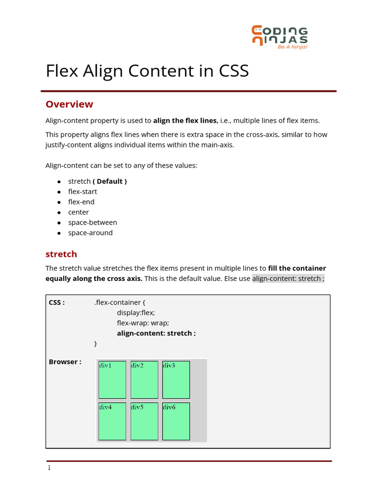 Flex Align Content in CSS - CN | PDF