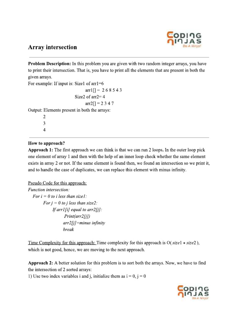 Array Intersection - CN | PDF