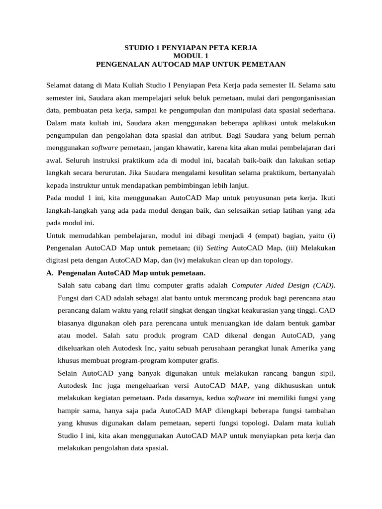 M1 - Acara1 - Pengenalan Autocadmap | PDF