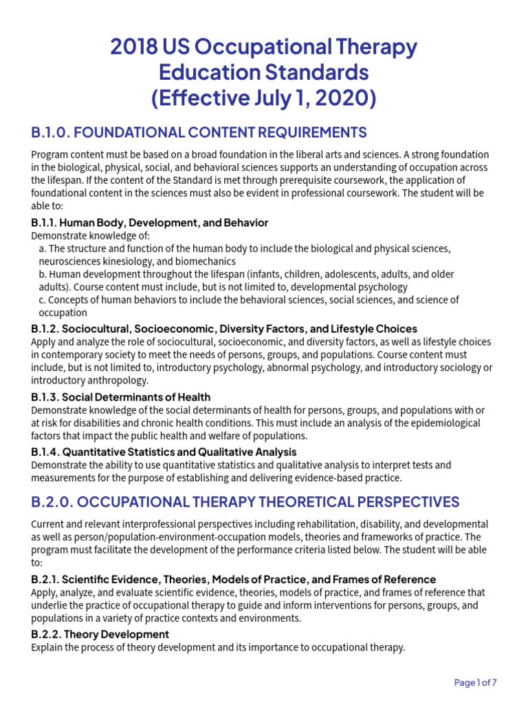 OTED_ACOTE_Standards | PDF