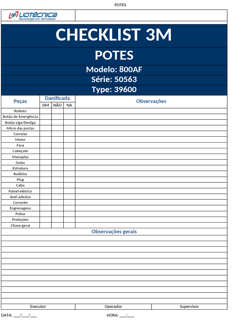 Checklist 3M 2.0 | PDF