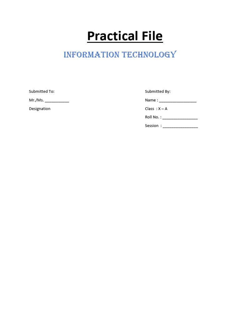 IT Practical File | PDF | Software | Computing