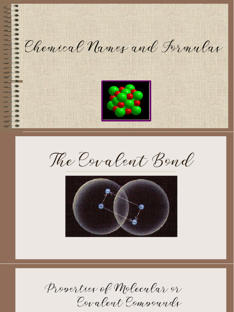 7.2 Naming Chemical Compounds Covalent Compounds | PDF