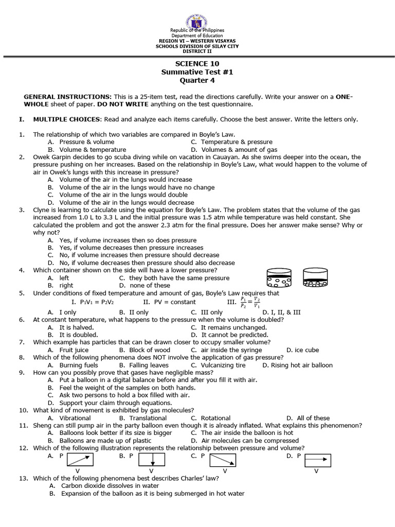 Q4 SCI10 Assessment1 NO KA | PDF