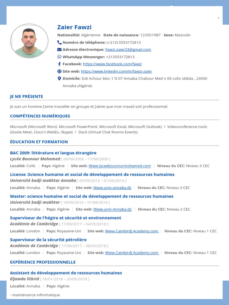 Fawzi Zaier CV | PDF