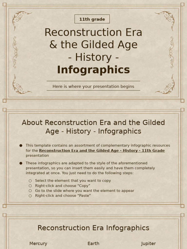 Reconstruction Era and The Gilded Age History 11th Grade Infographics | PDF