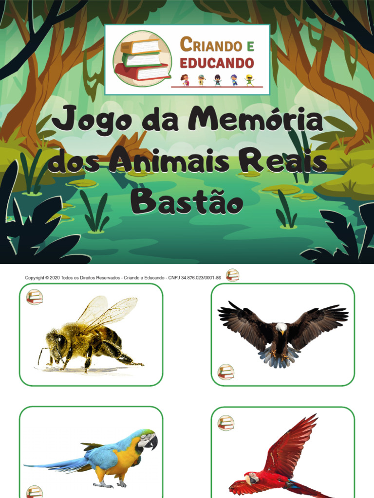 21-JOGO DA MEMÓRIA DOS ANIMAIS REAIS BASTÃO - 35p | PDF