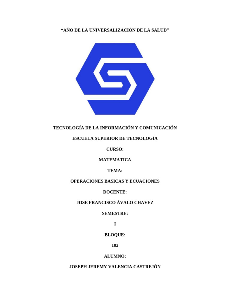 Tarea 1_Operaciones básicas y ecuaciones | PDF