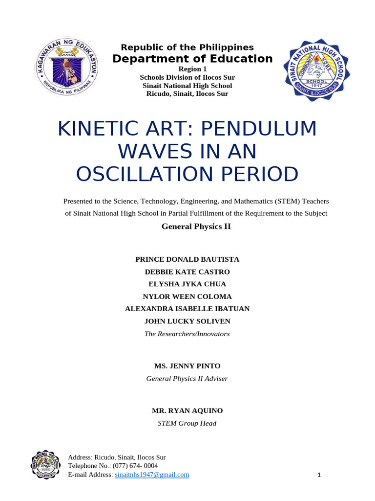 Pendulum Waves Final Paper | PDF