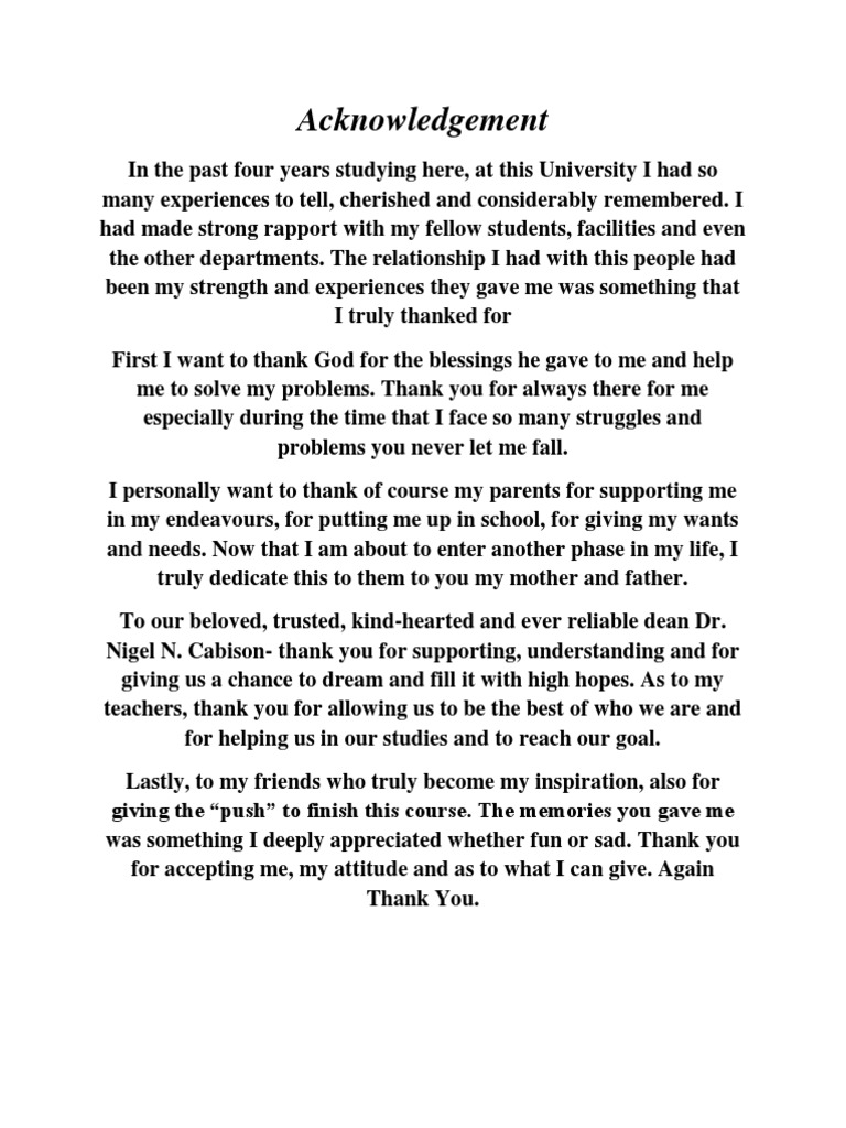 Acknowledgement | PDF | Educational Assessment | Teacher Education