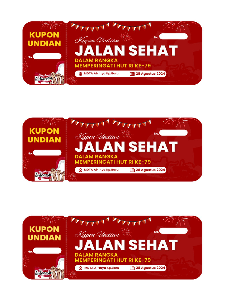 Merah Kuning Modern Kupon Jalan Sehat HUT RI - 20240826 - 061712 - 0000 | PDF
