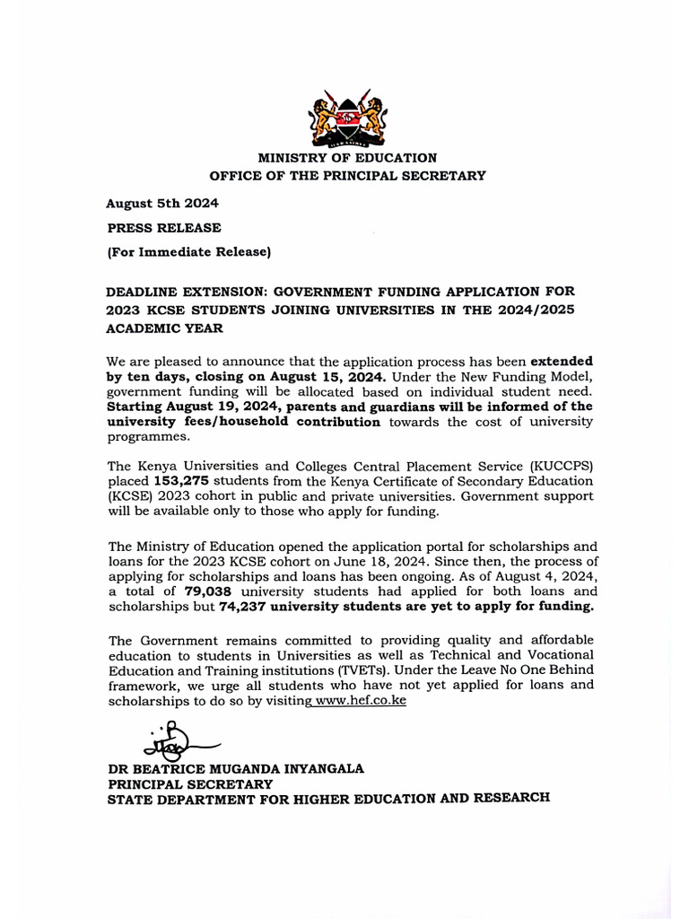 Deadline Extension For Government Funding Application | PDF