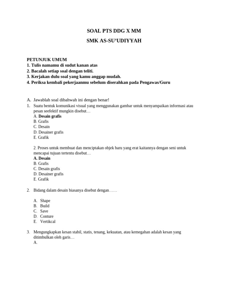Soal PTS DDG X Fix | PDF | Computing | Teaching Methods & Materials