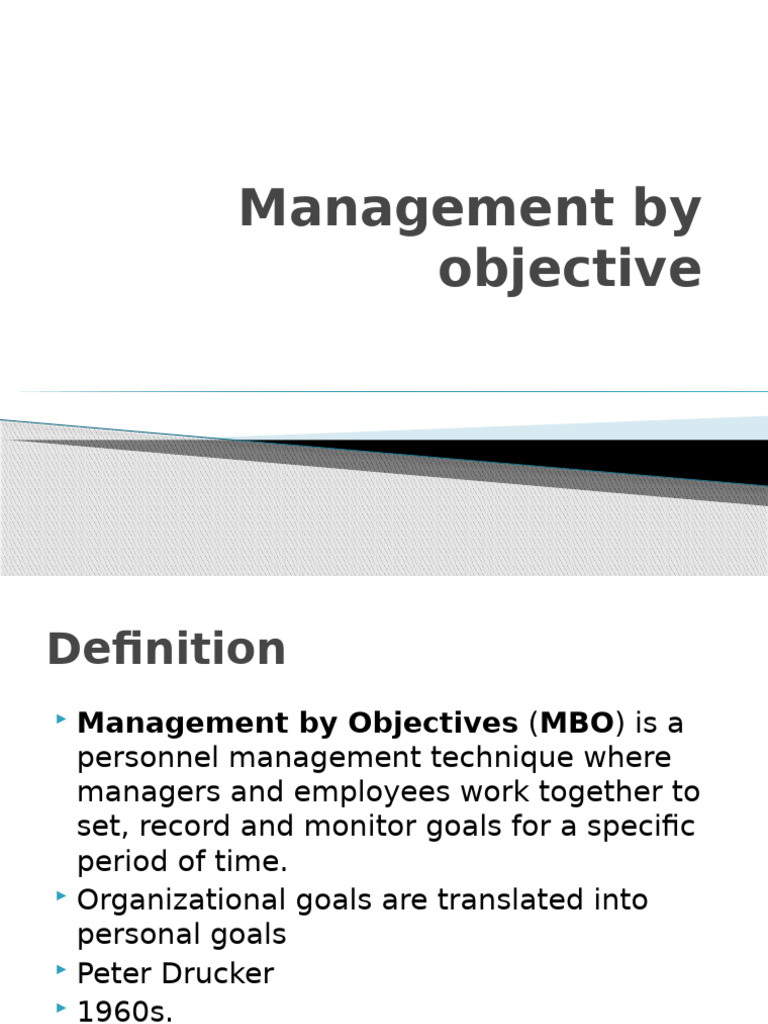 Management by Objective | PDF