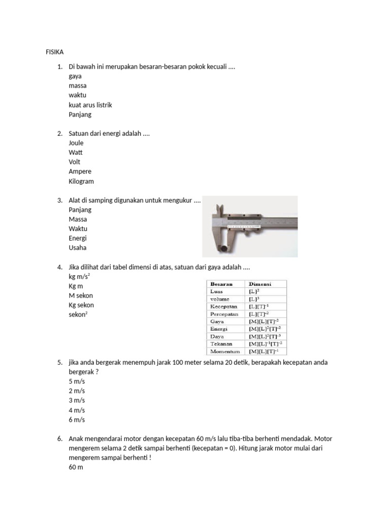 Soal PTS Ganjil Fisika X | PDF