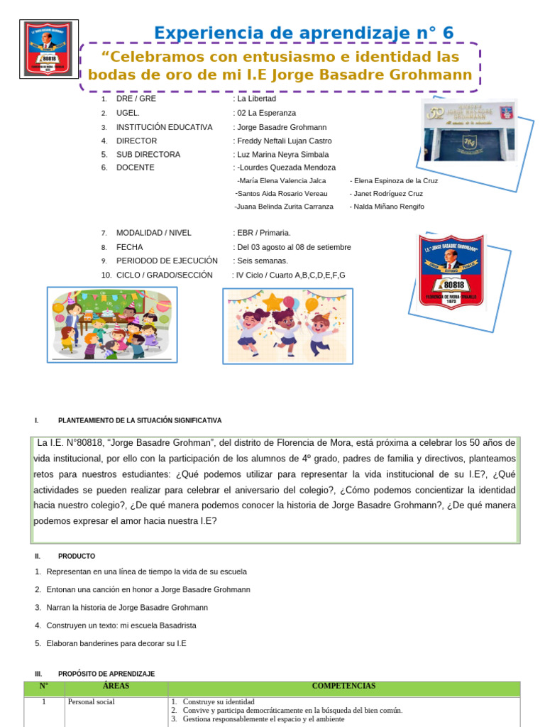 Experiencia de Aprendizaje #6 | PDF