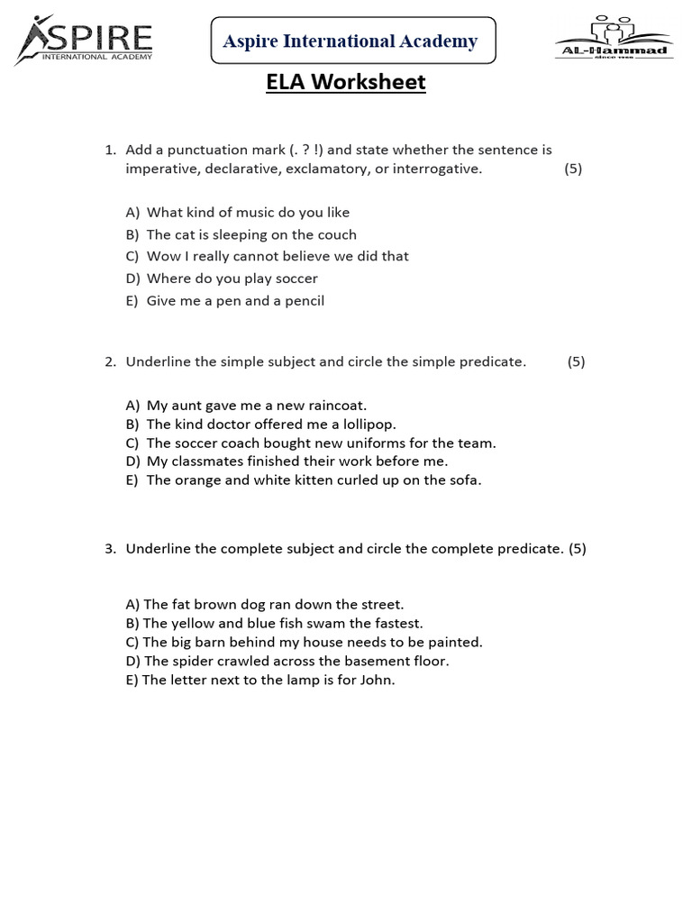 Grade 7 English Worksheet | PDF