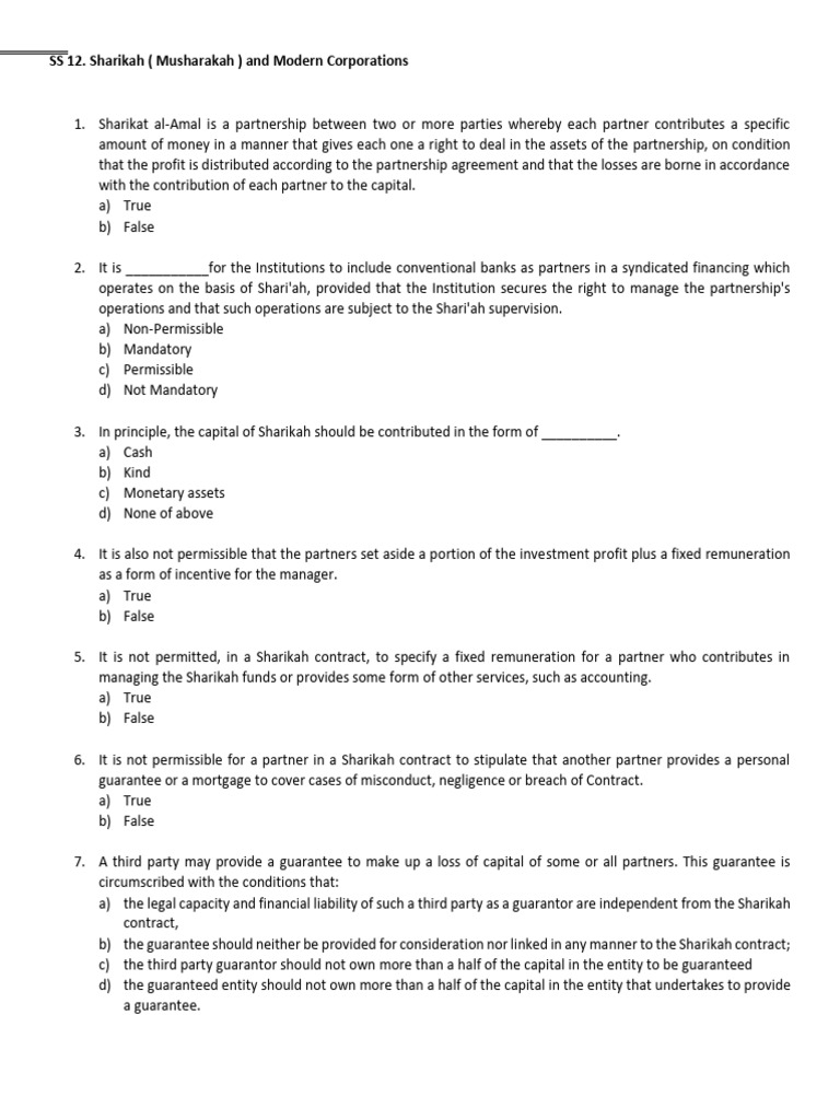 Question Answers On Islamic Shariah Standards | PDF | Futures Contract | Swap (Finance)