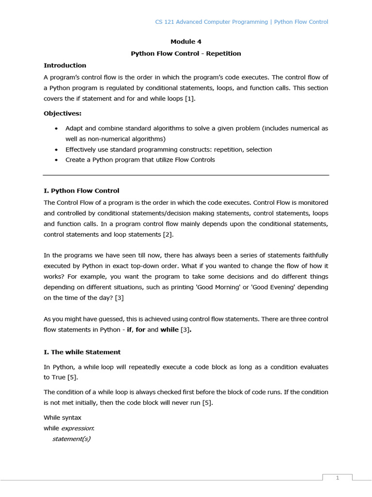 Module 4 - Repetition | PDF