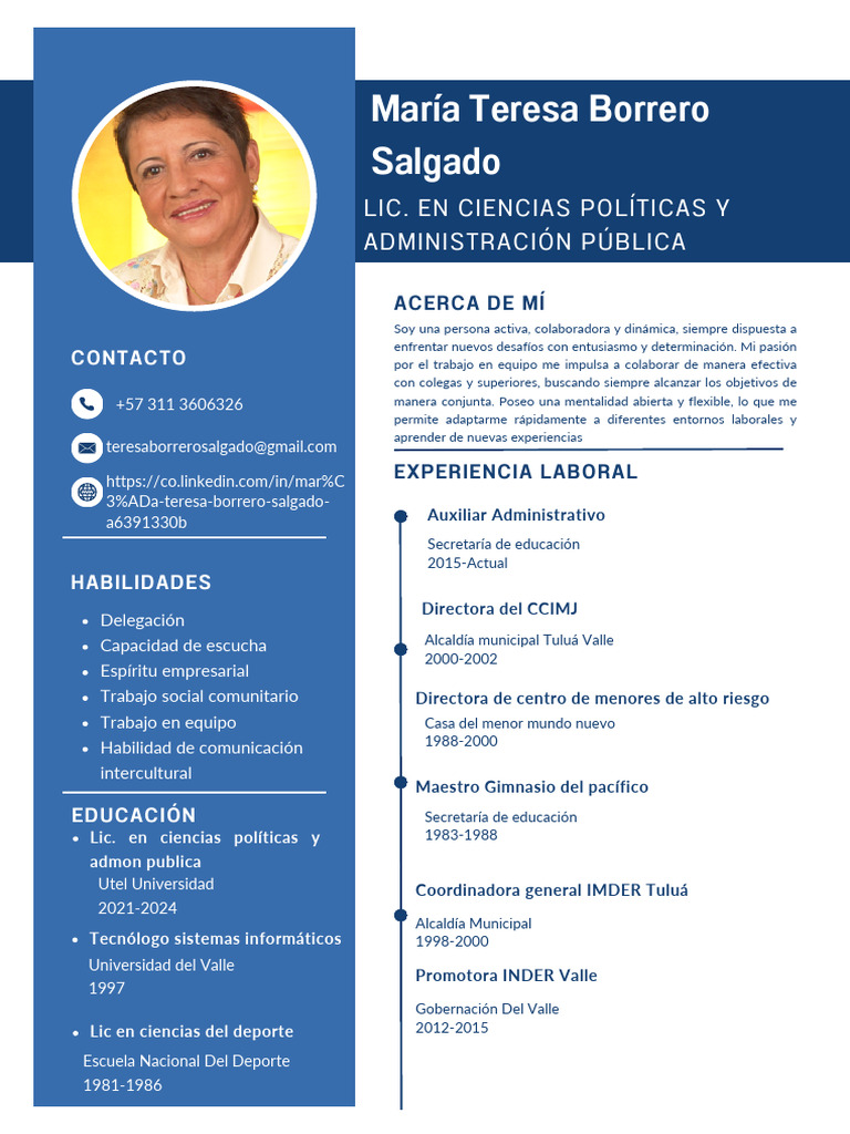 CV Maria Teresa Borrero | PDF