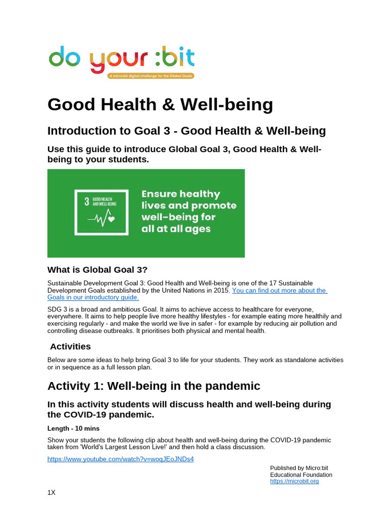 Good Health Well Being | PDF