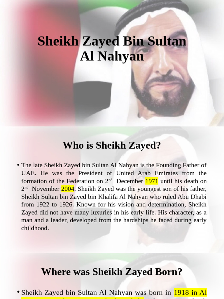 Sheikh Zayed and His Accomplishments 2 | PDF