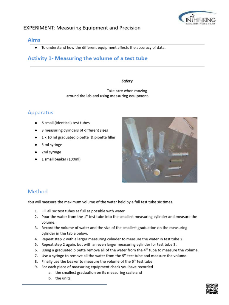 Measuring - Precision Activity | PDF