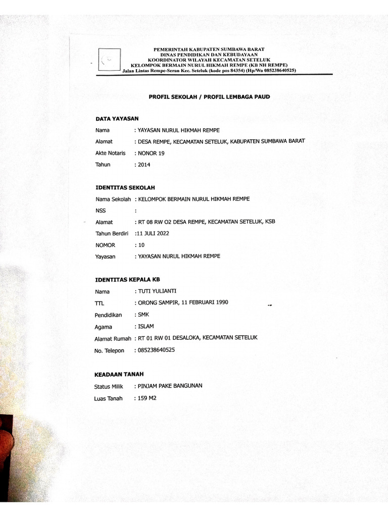 Profil Lembaga | PDF