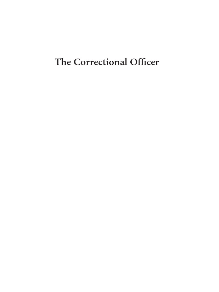 Correctional Officer Practical Guide USA | PDF