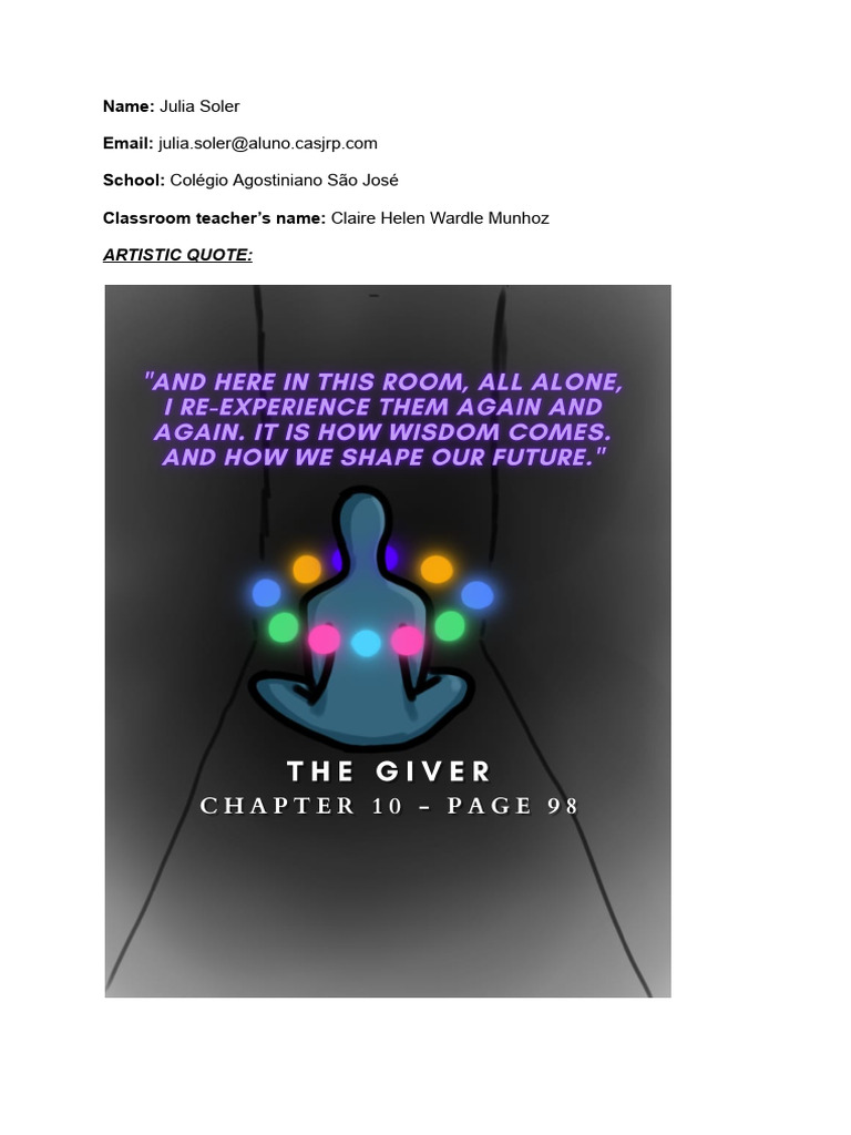 The Giver - What About Wisdom? | PDF | The Giver | Wisdom