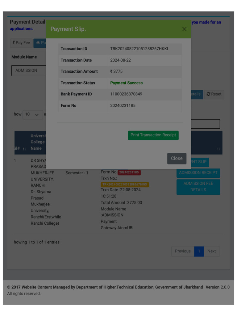 Student Payment Confirmation | PDF | Payments | Services (Economics)