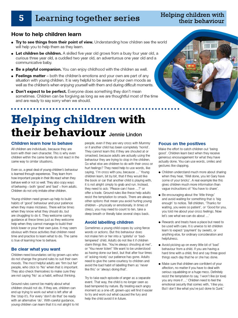 Helping Children With Their Behaviour | PDF