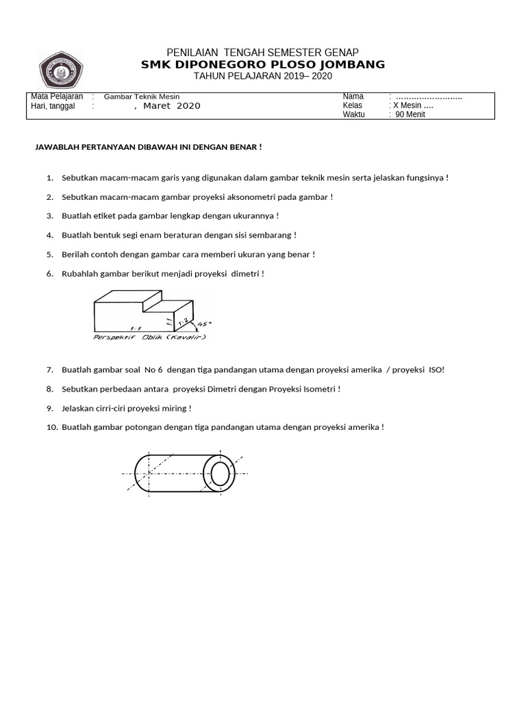 Soal GTM X 2020 PTS | PDF
