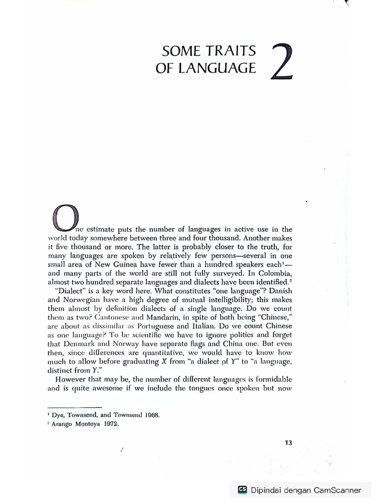 Some Traits of Language - Group 1 | PDF