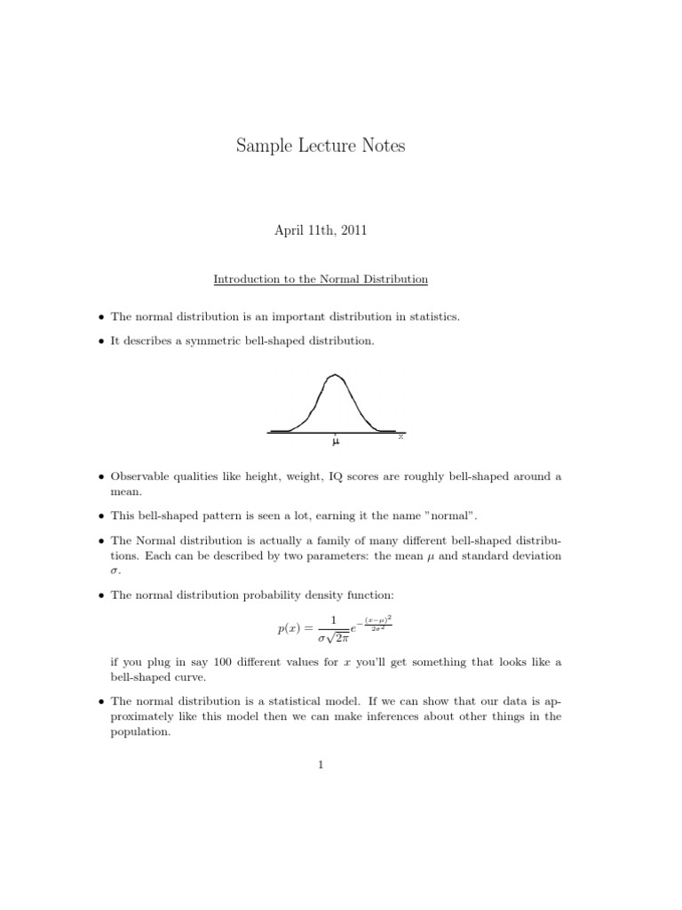 Sample Lecture Notes Apr 11 TH | PDF