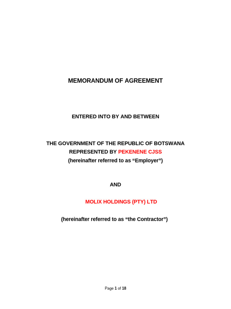 2023-08-16 Expansions To Outdoor Kitchen - Memorandum of Agreement | PDF | Indemnity | Legal ...