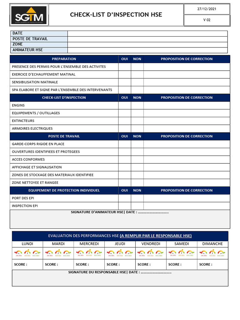 Checklist D'inspection Hse | PDF