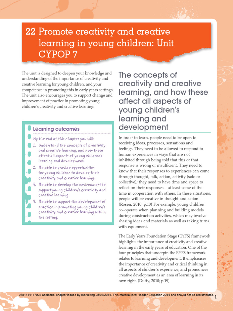 Promote Creativity & Creative Learning in Young Children | PDF