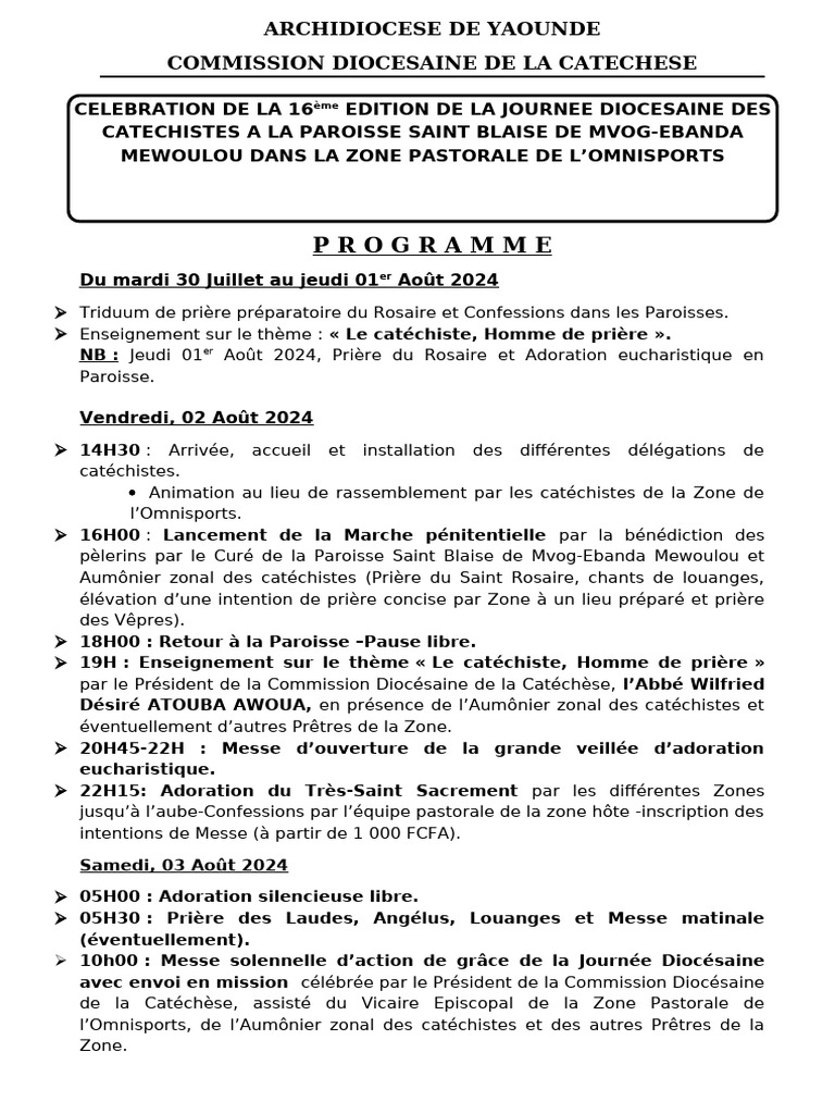 Programme JDC Bon Aout 2024 | PDF