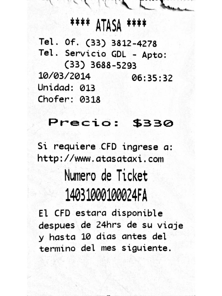 Ticket Taxi | PDF