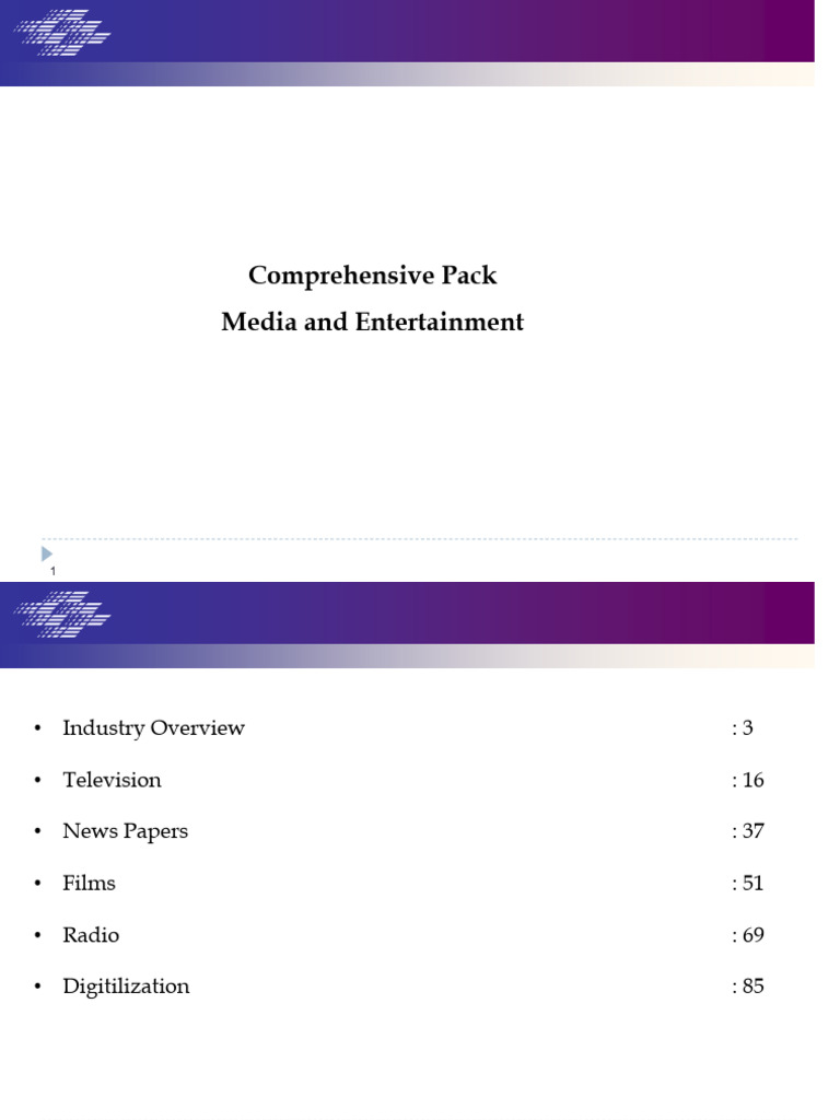 Comprehensive Pack - Media and Entertainment | PDF